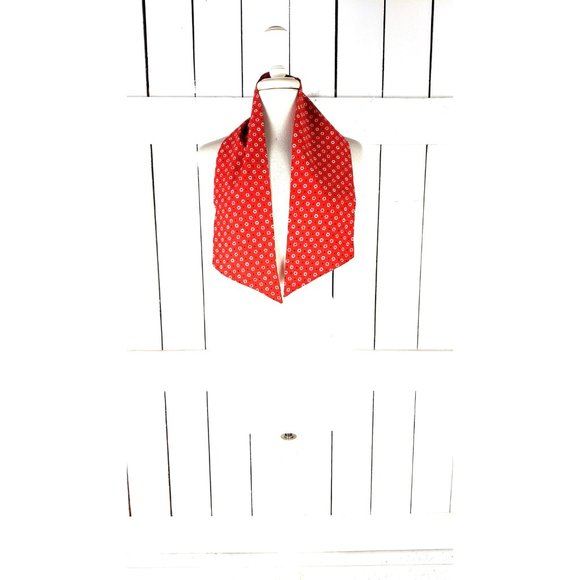 Vintage | Accessories | Vintage Red White Floral Long Neck Head Scarf ...